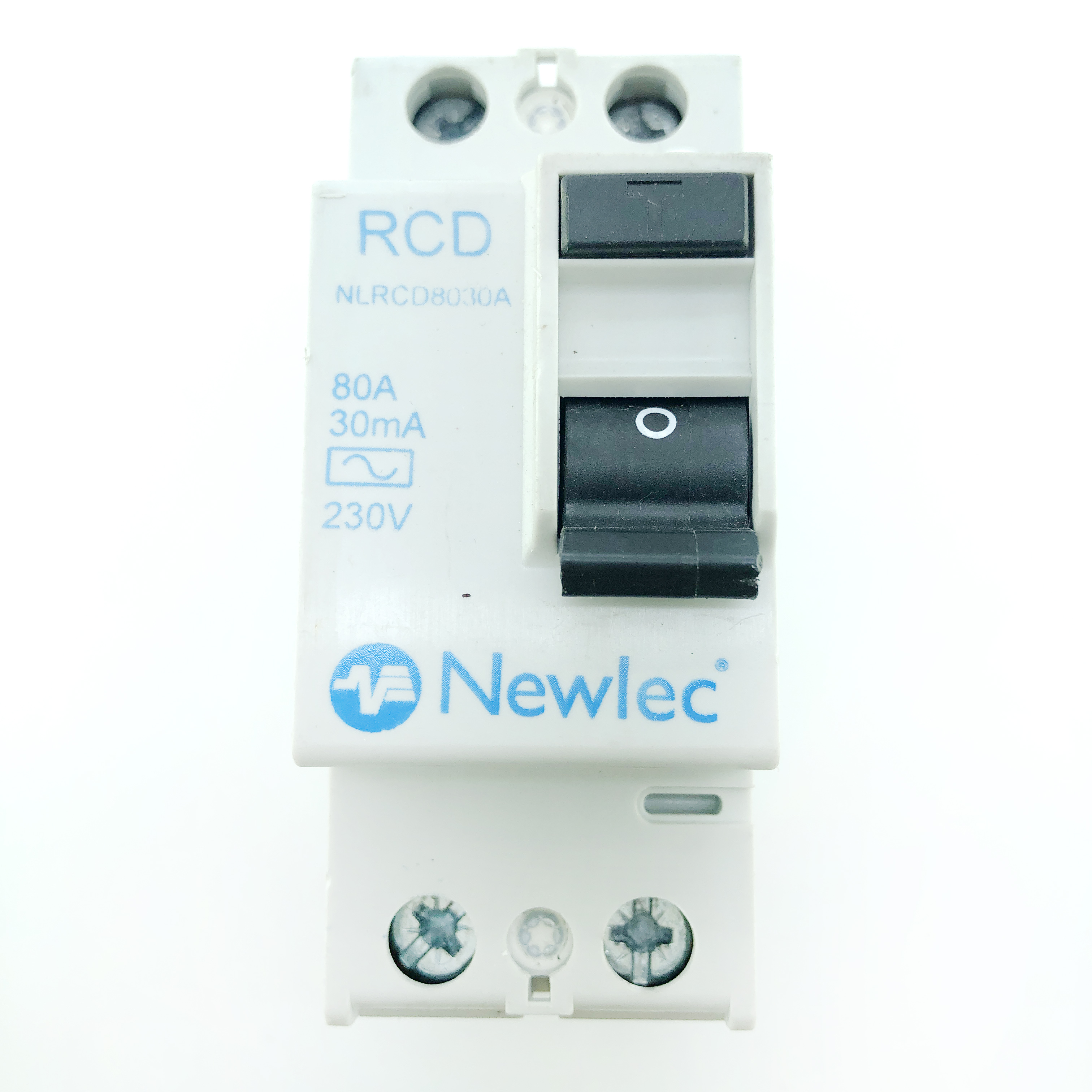Residual Current Devices: Newlec NLRCD8030A 80A 80 Amp 30mA RCD 2 Double Pole Circuit Breaker
